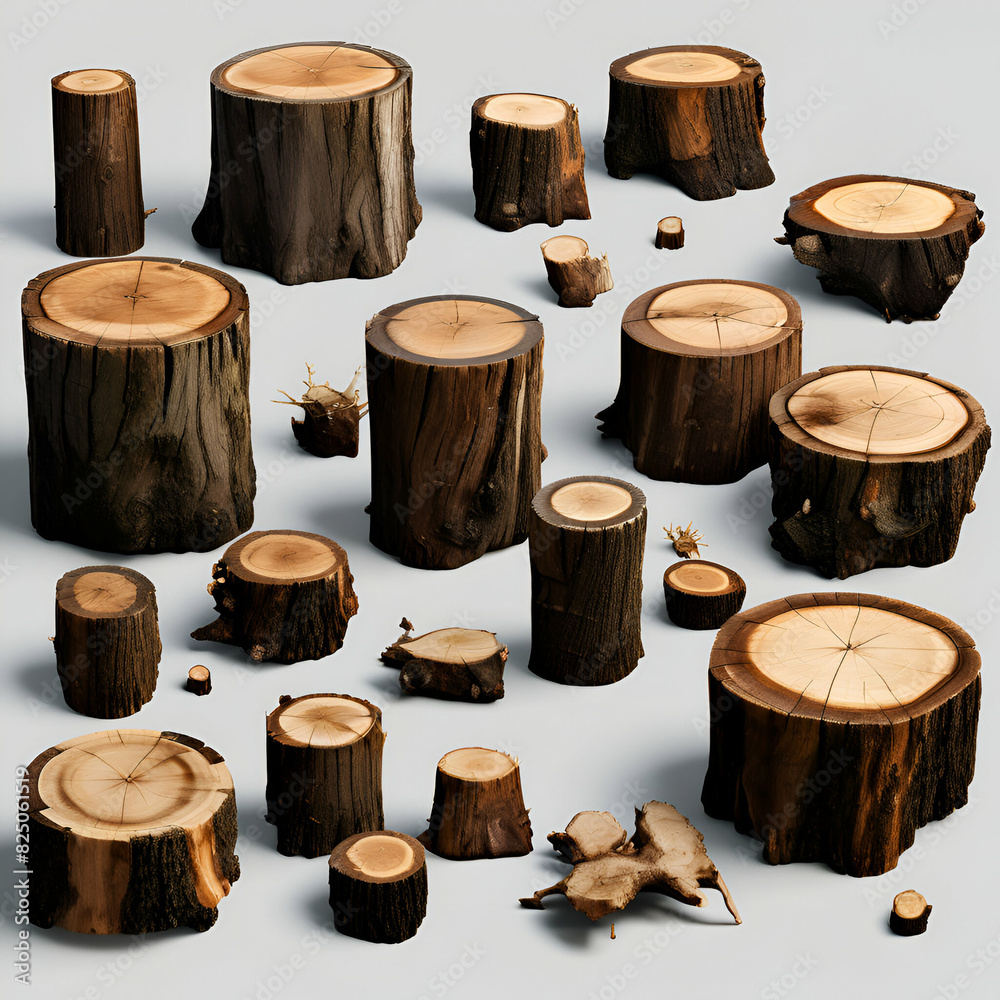 Wooden tree log trunk stump wood on transparent background cutout, PNG ...