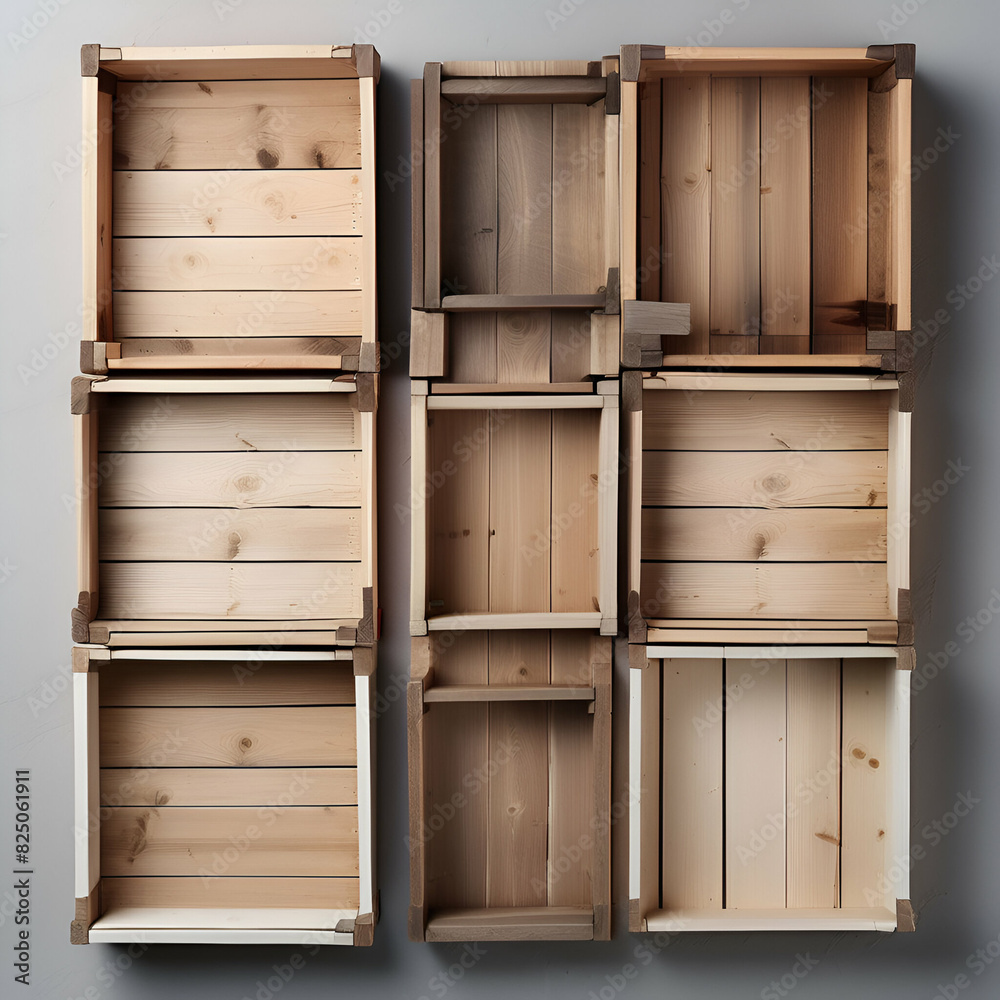 Empty wooden wood crate box on transparent background cutout, PNG file ...