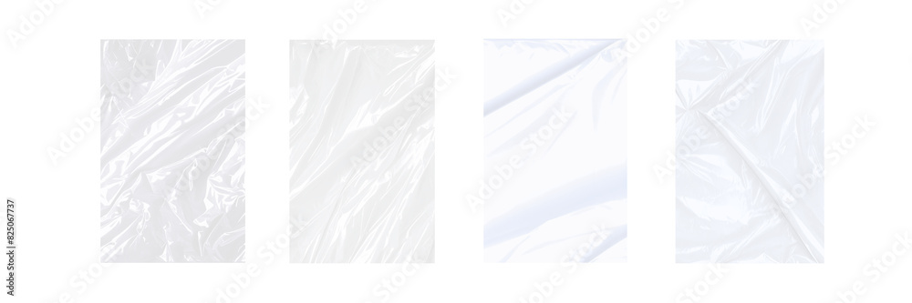 set / collection of transparent plastic wrap texture overlay effect ...