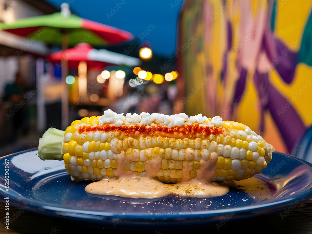 Elote mexicano, comida tradicional en la calle Stock Photo | Adobe Stock