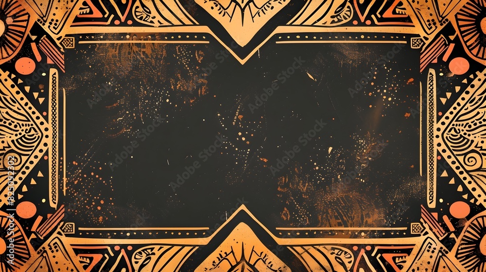 Minimalist Doodle Border with Earthy African Mud Cloth Pattern for ...