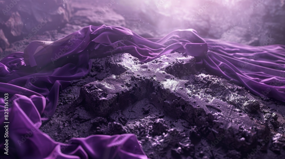 A contemplative scene depicting the symbolism of Ash Wednesday, with a ...