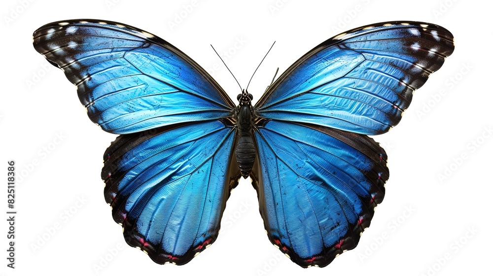 Beautiful Morpho cypris Common name Blue Morpho, French name Papillon ...