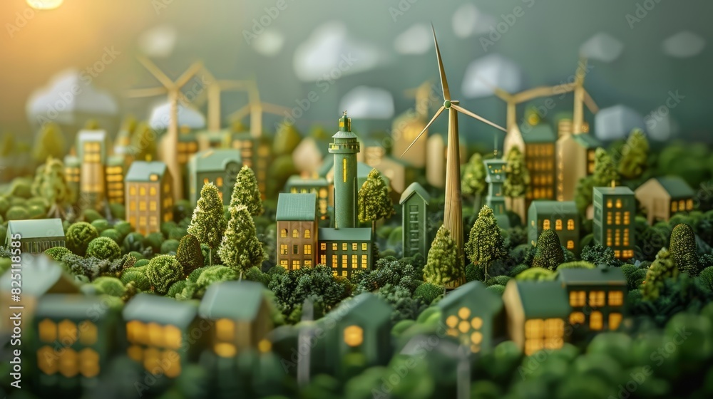 Environmental management flat design front view sustainable practices ...