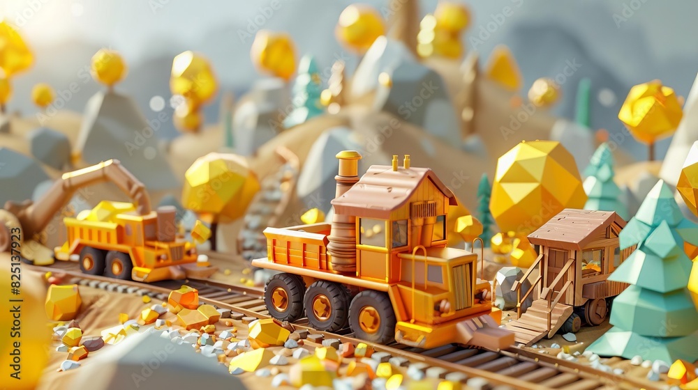 33 Illustration of the stages of gold mining with bright and cheerful ...