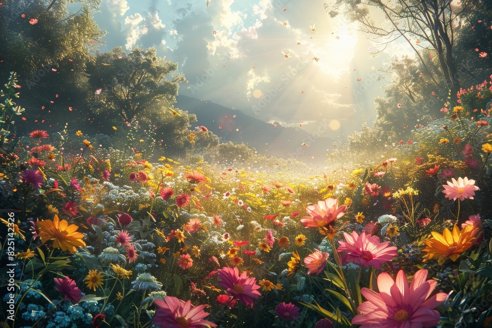 Vibrant Spring Meadow Wallpaper with Lush Blooms for a Refreshed Screen ...