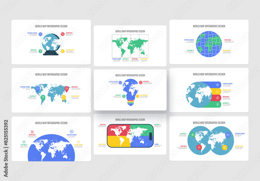 World Map Infographic Template Stock Template | Adobe Stock