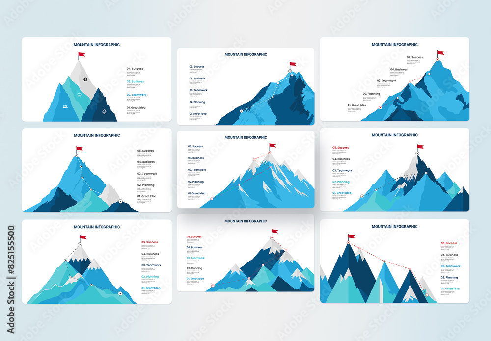 Mountain Infographic Template plantilla de Stock | Adobe Stock