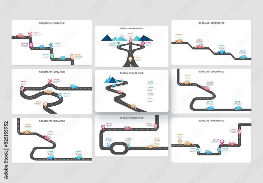 Roadmap infographic Layout Template Stock Template | Adobe Stock