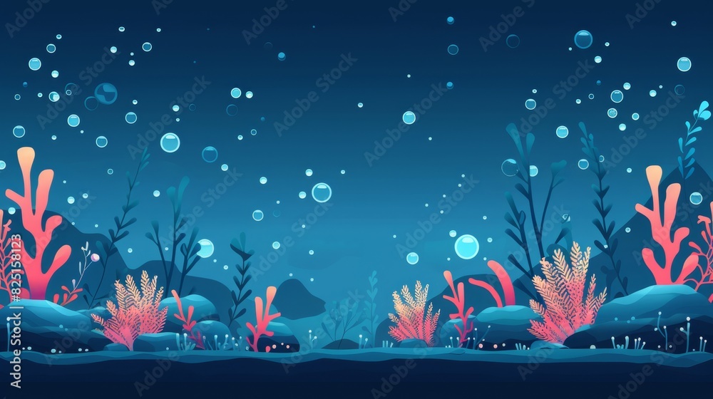 Dissolved Oxygen flat design front view aquatic health theme animation ...