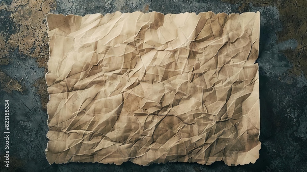 old folded shabby scratched a4 paper sheet poster mock up with grunge ...