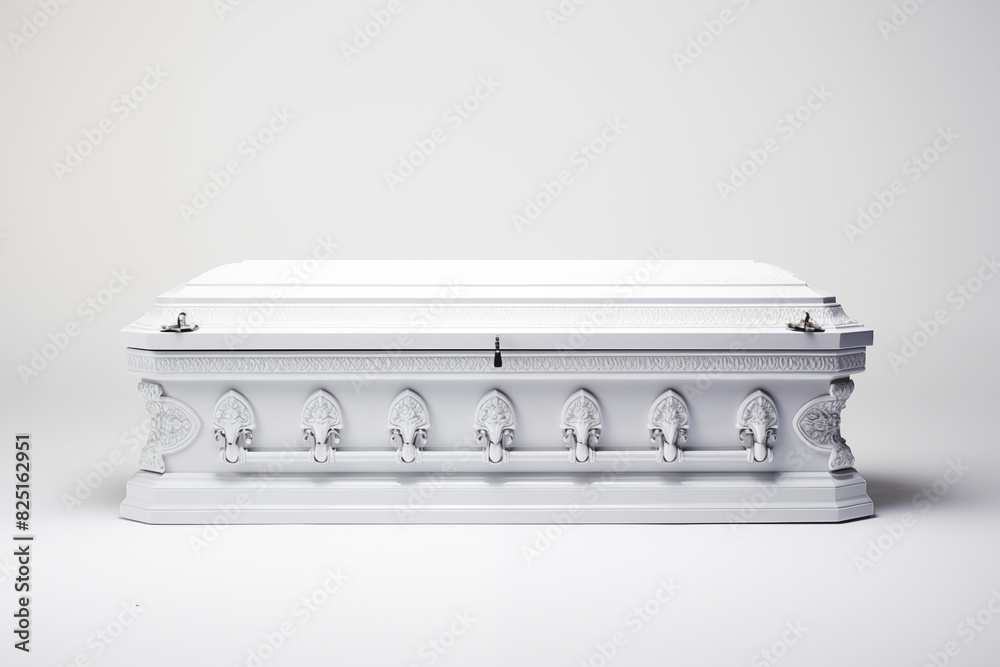 Coffin on white background. Topics related to death. Obituary. Funeral ...
