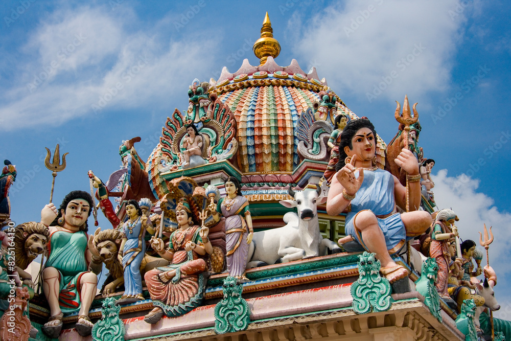 The gopuram at the Sri Mariamman Hindu Temple on South Bridge Road in ...