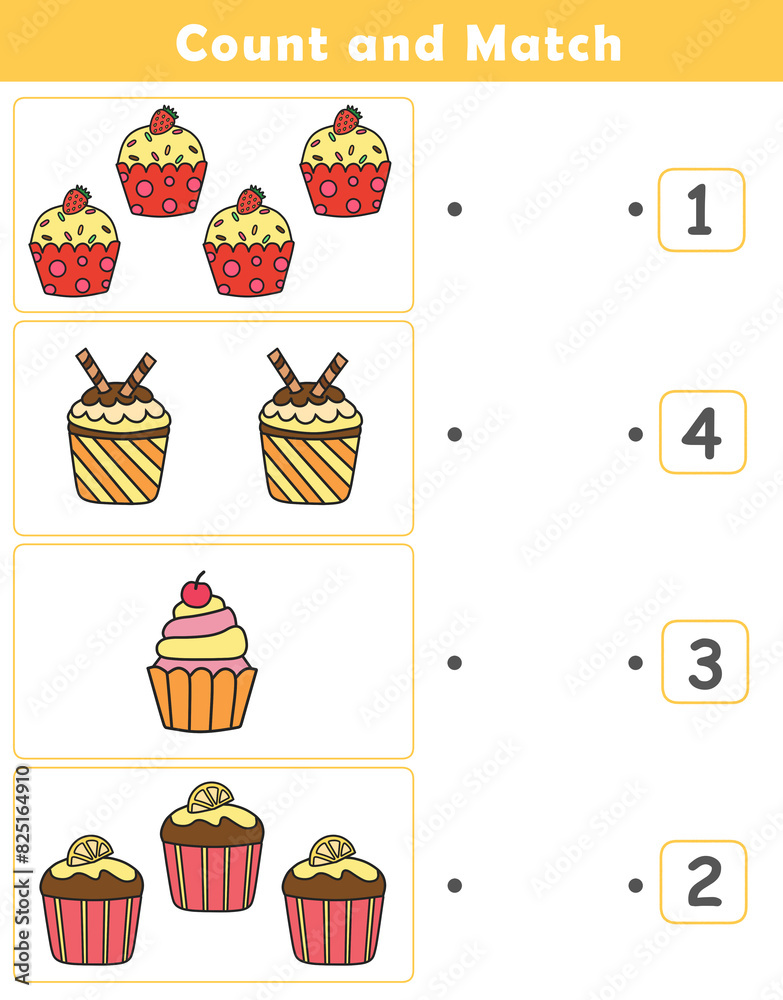 Counting Game for Preschool Children. Math Activities for Kids with ...