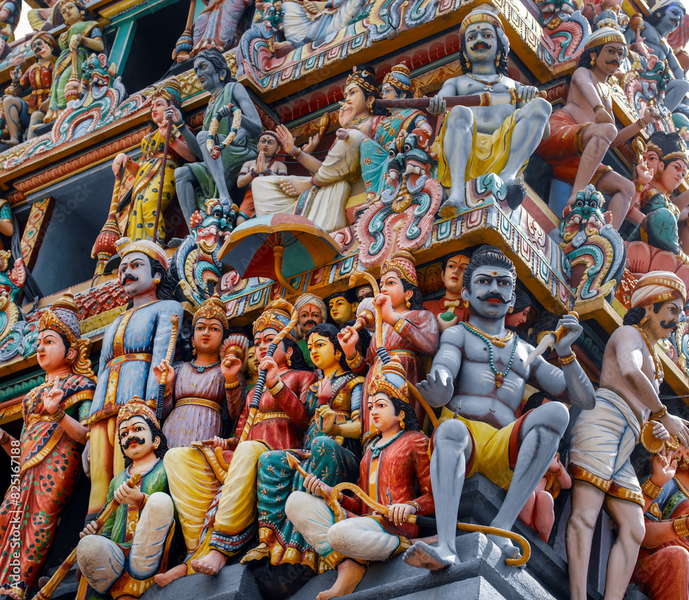The gopuram at the Sri Mariamman Hindu Temple on South Bridge Road in ...