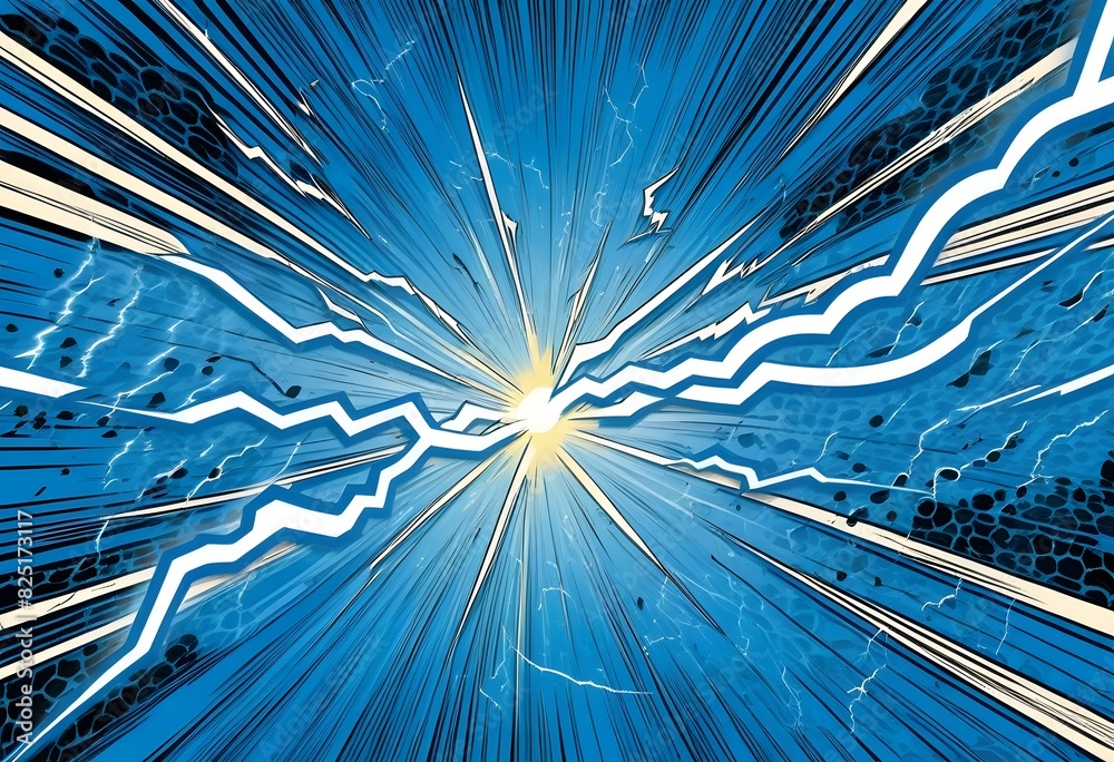 Vivid Electric Storm Background with Dynamic Comic Style Effects Stock ...