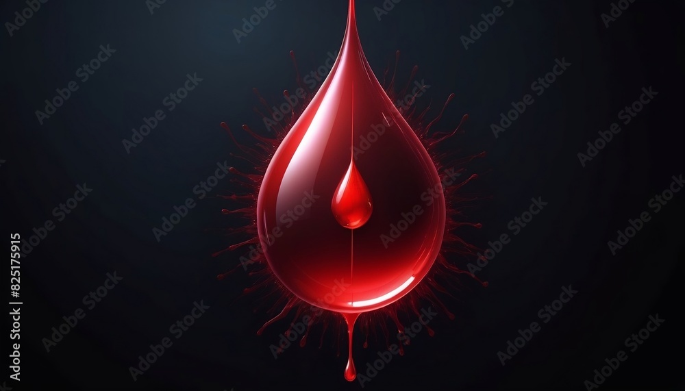 Drop of Life World Blood Donor Day Concept with Futuristic Realism of a ...