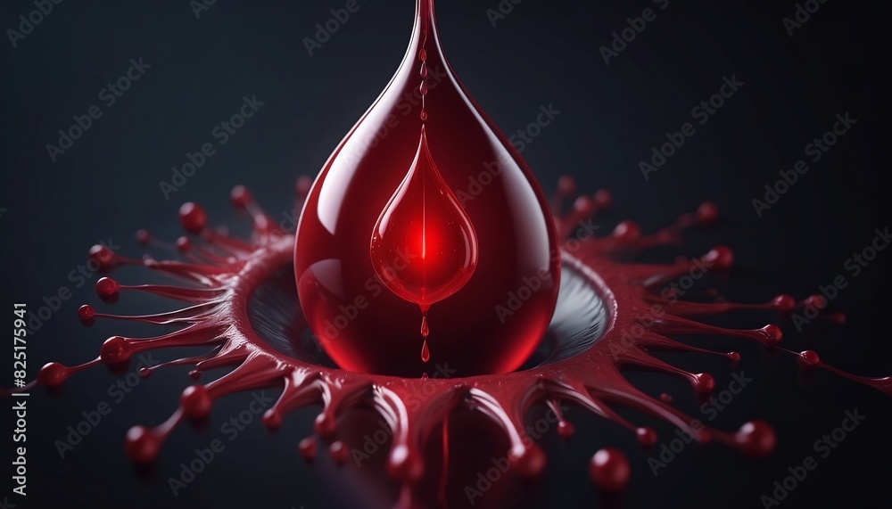 Drop of Life World Blood Donor Day Concept with Futuristic Realism of a ...