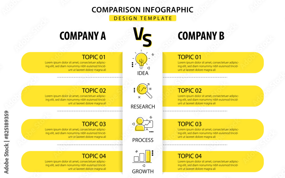 Comparison Infographic Design Template, Comparison between companies ...