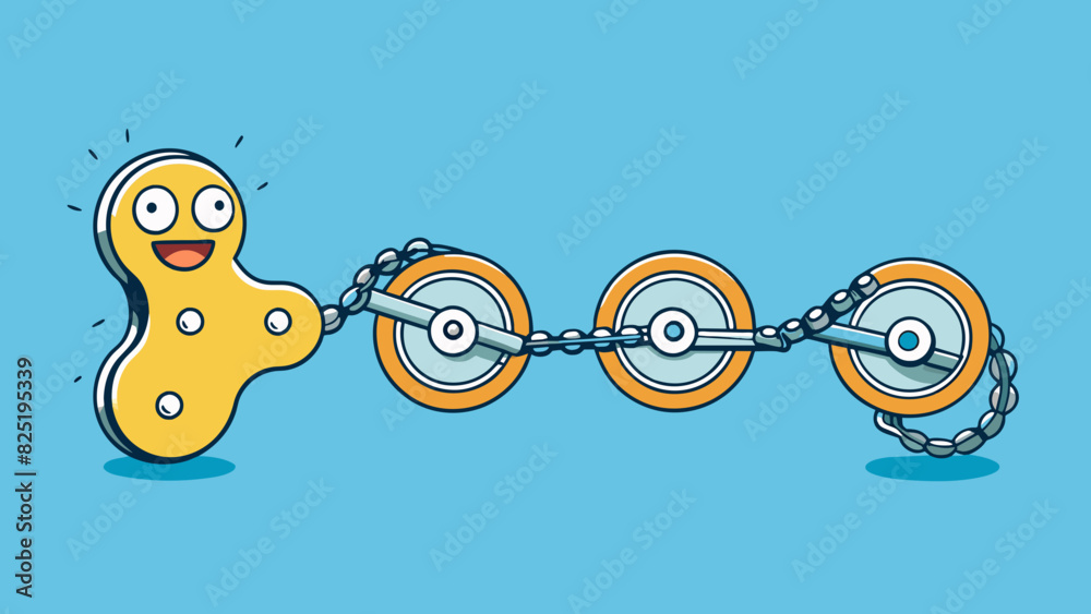 A bike chain with a kink causing it to get stuck and prevent smooth ...