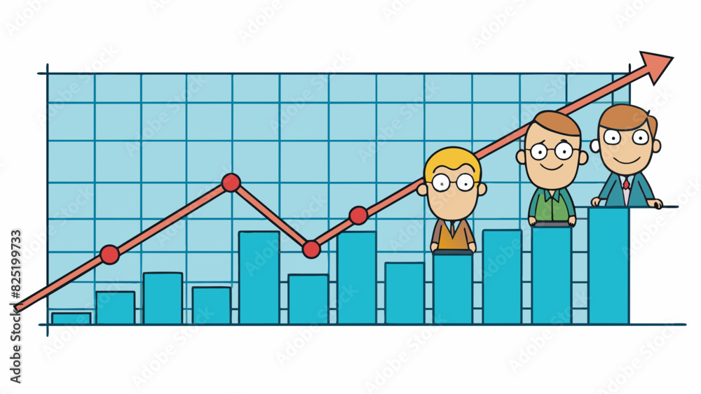 A line graph tracking the fluctuation of stock prices for a specific ...
