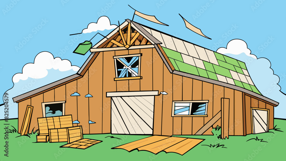 As the storm passed the extent of the damage to the old barn became ...