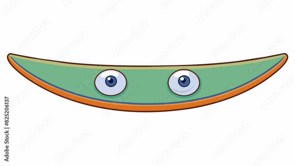 A wide flat shape with a shallow curve at the top and bottom featuring ...