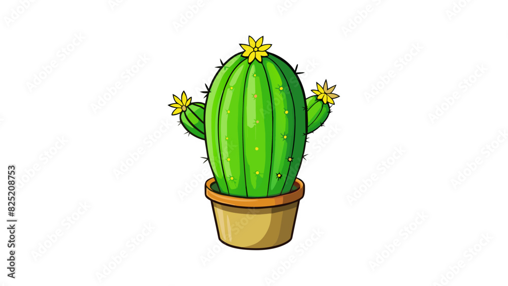 Short Cactus A small stubby plant with thick spiky green stems and ...