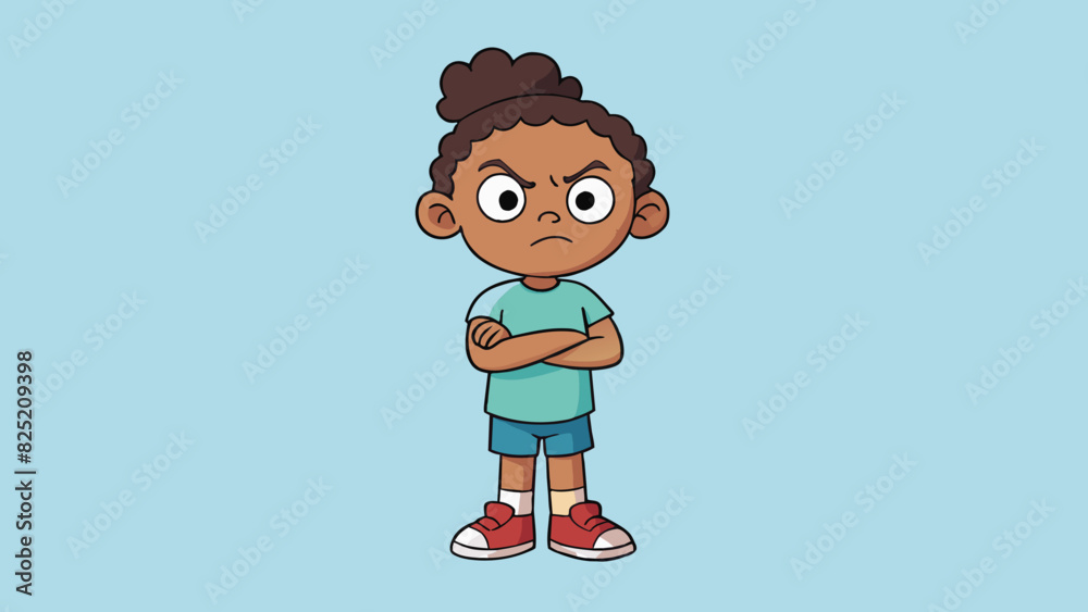 The childs behavior was stubborn and defiant crossing their arms and ...