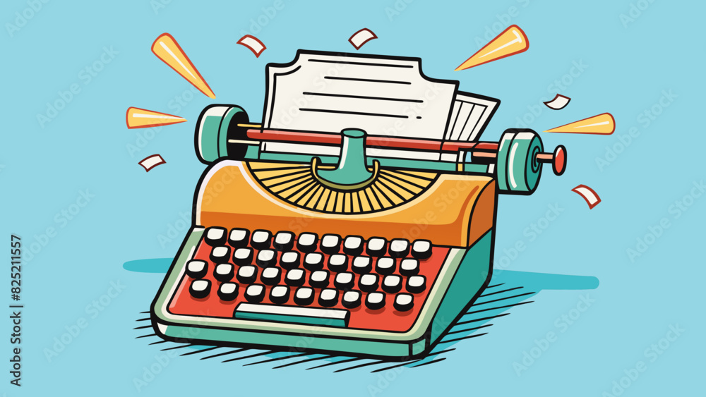 The typewriter clicked rhythmically producing a satisfying sound with ...