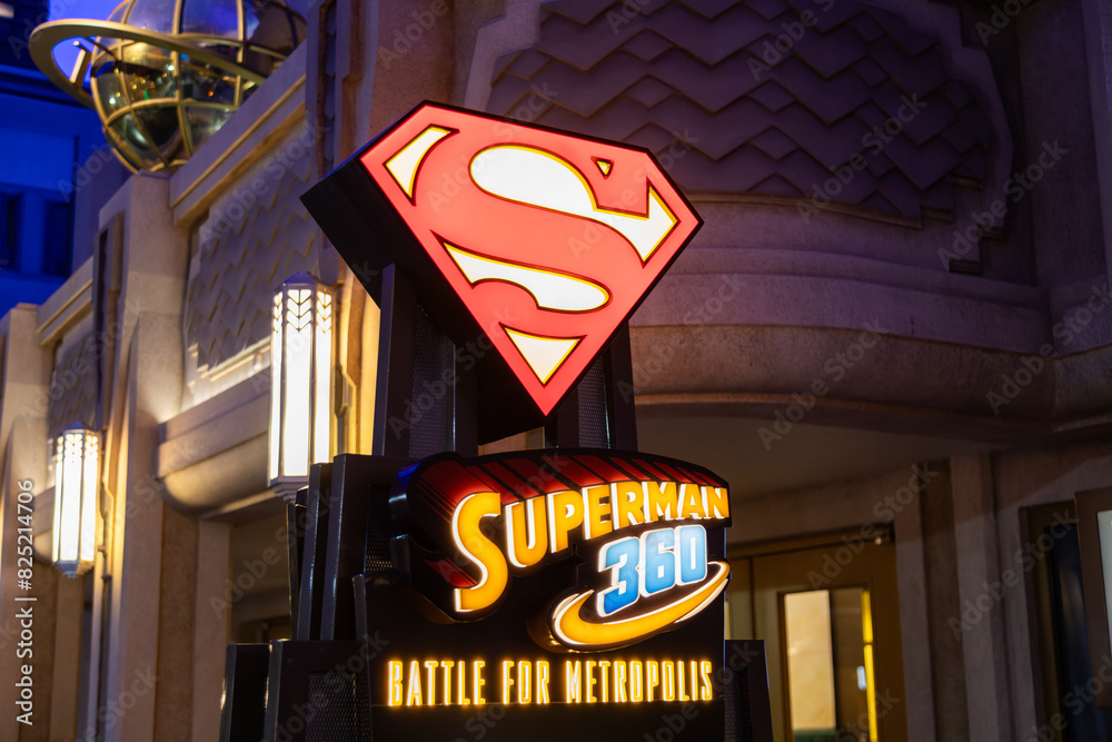 Abu Dhabi, UAE - April 24, 2024: The Superman 360 Battle for Metropolis ...