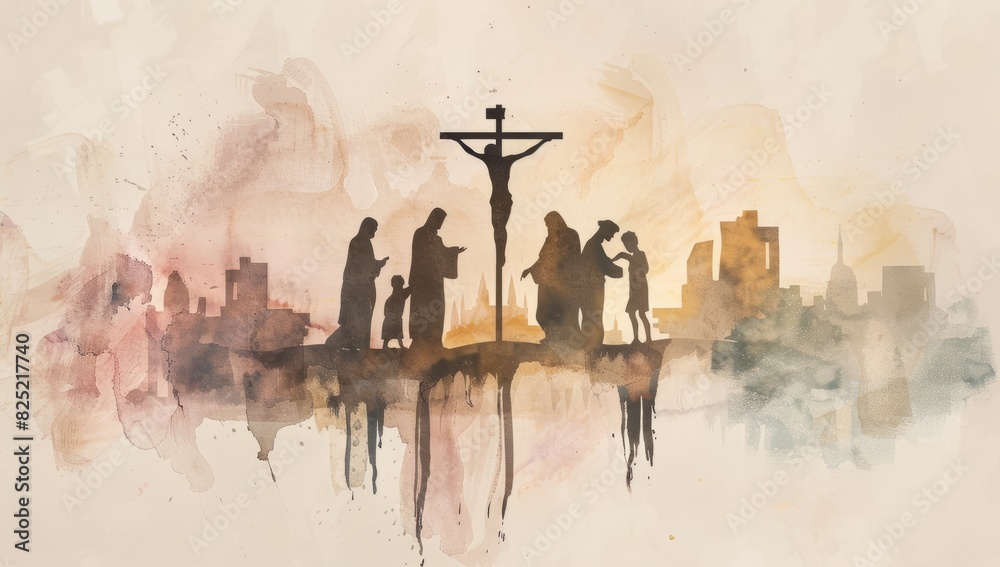 Jesus dies on the Cross.The Crucifixion and Death of Jesus.Digital ...