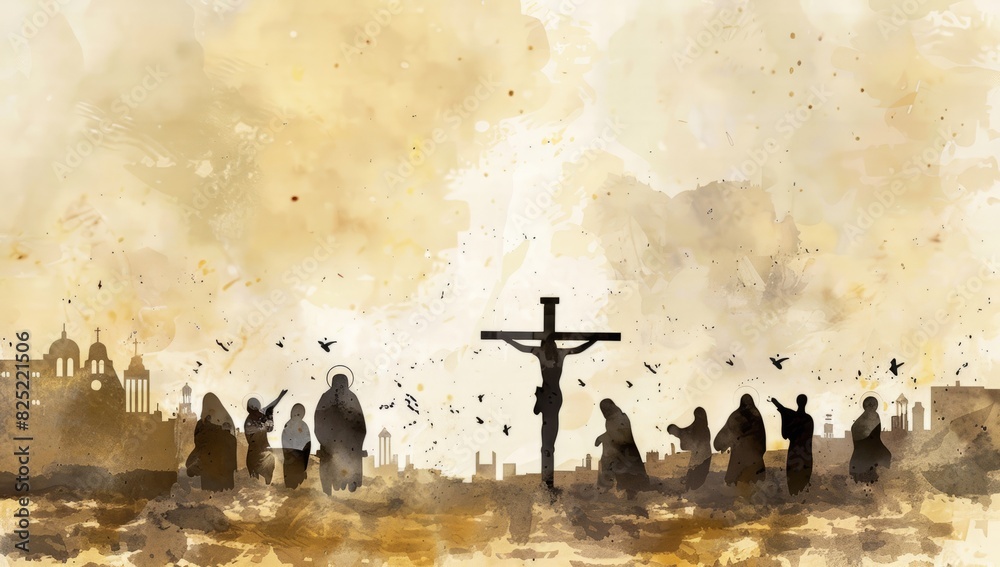 Jesus dies on the Cross.The Crucifixion and Death of Jesus.Digital ...