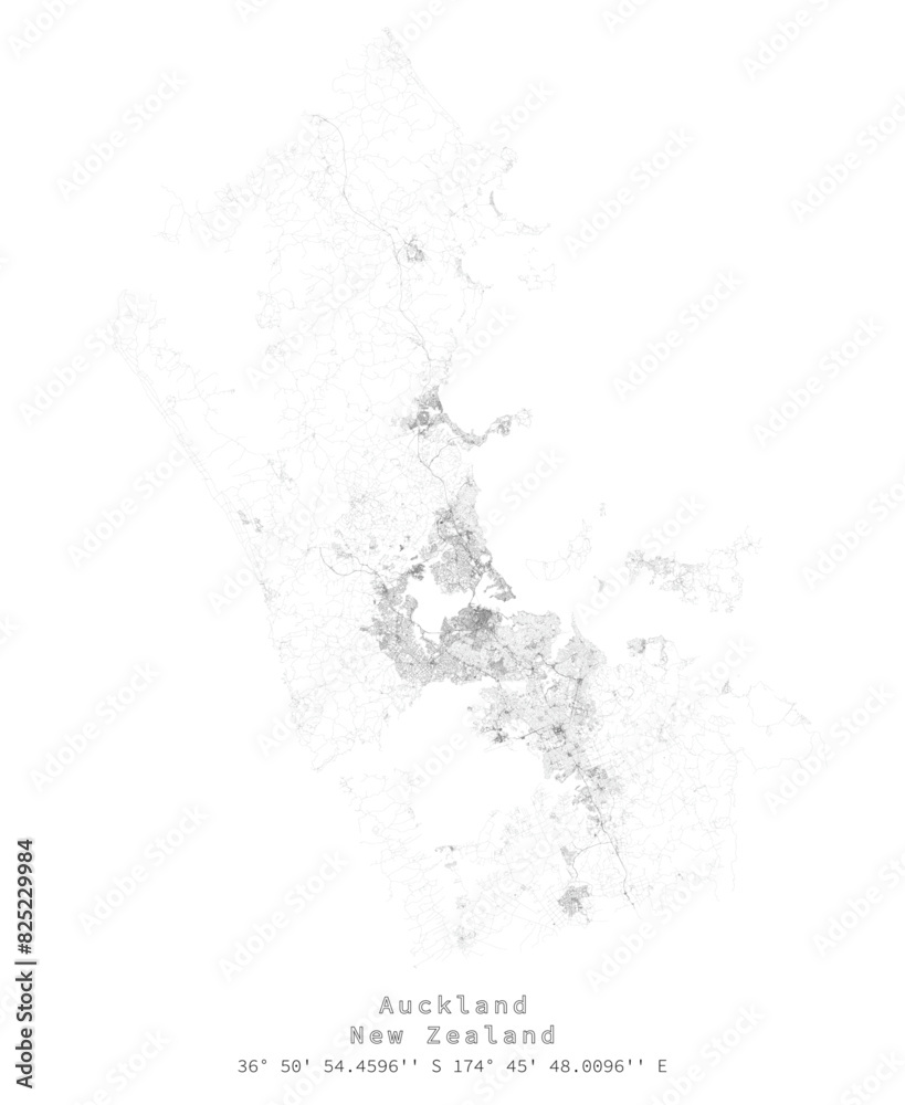 Auckland New Zealand,accurate map,Urban detail Streets Roads Map ...