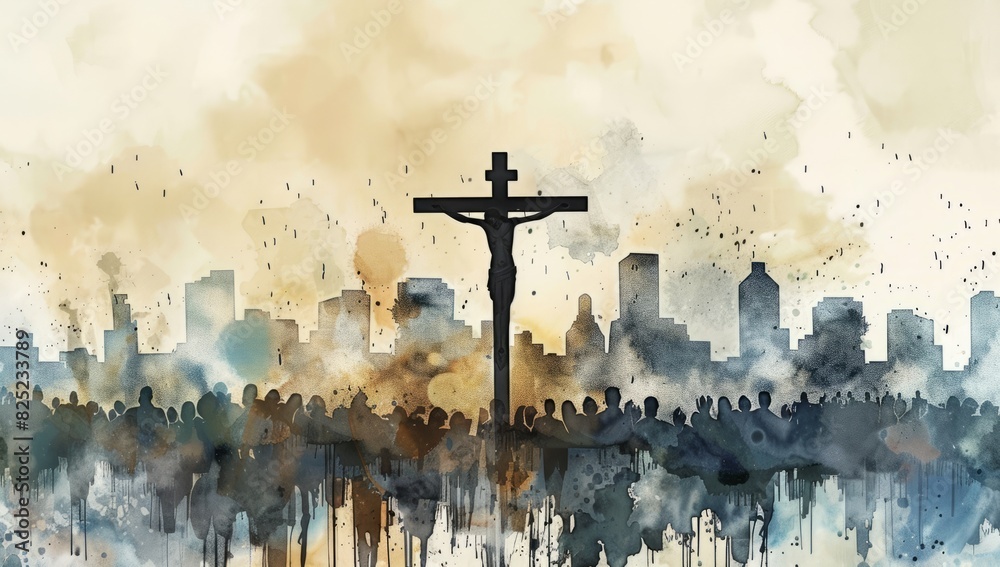 Jesus dies on the Cross.The Crucifixion and Death of Jesus.Digital ...