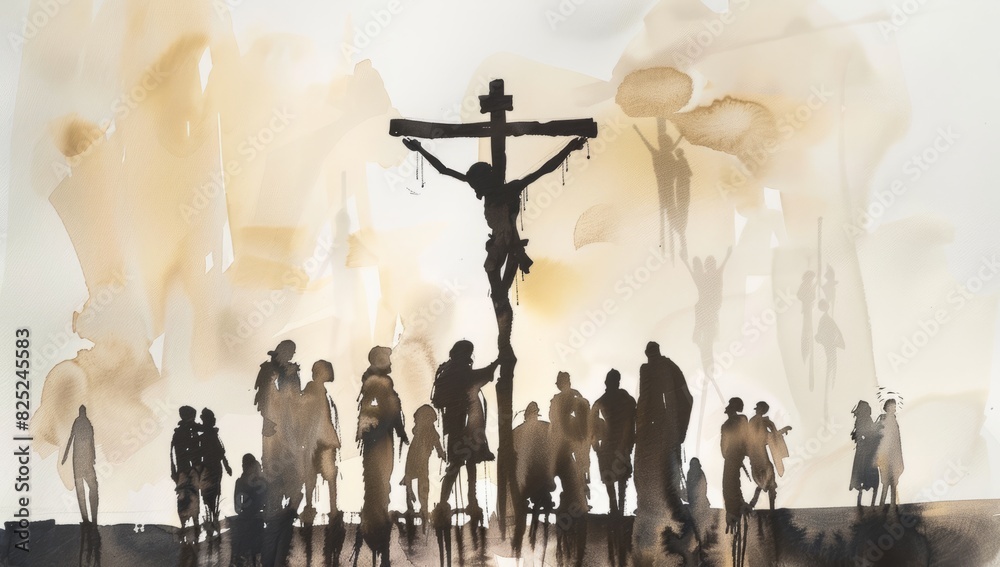Jesus dies on the Cross.The Crucifixion and Death of Jesus.Digital ...