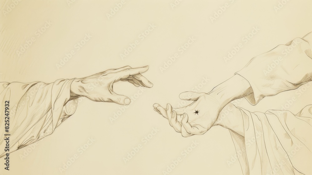 Jesus's Hands Reaching Out to Help a Person in Need, Symbolizing His ...