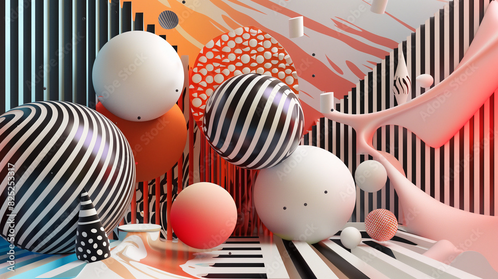 Different geometric shapes stacked in beautiful compositions. This ...