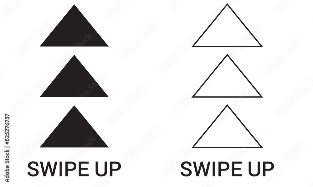Swipe up icon . Arrow up button symbol. buttons for social media ...