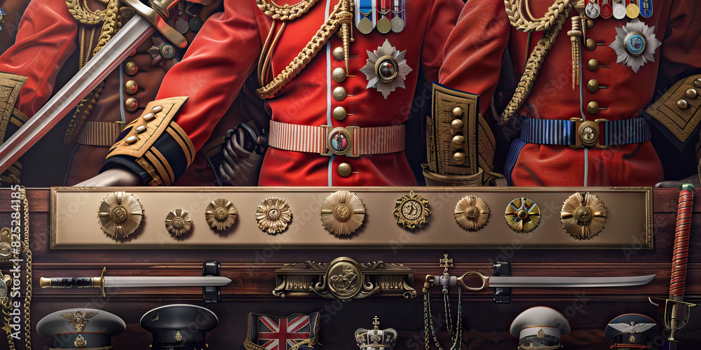 British Royal Guard's Desk: A military-inspired desk with medals ...