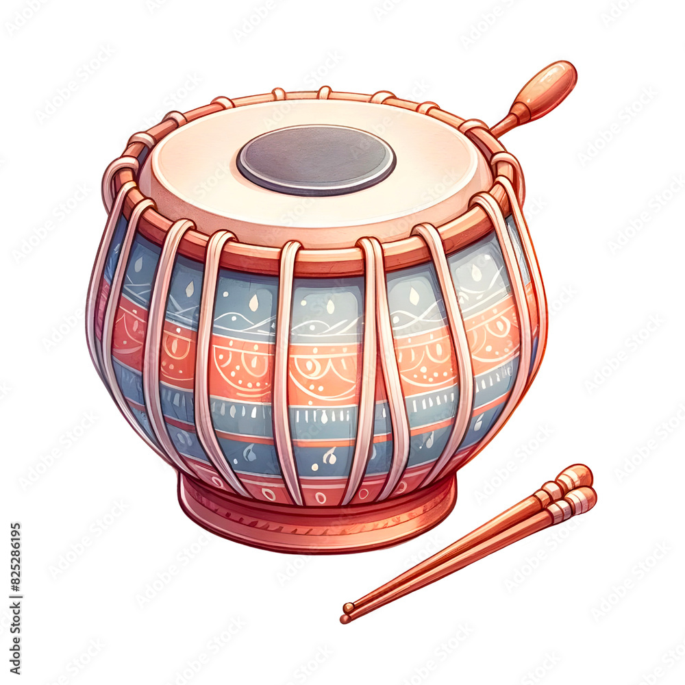Indian musical instrument tabla Stock Illustration | Adobe Stock