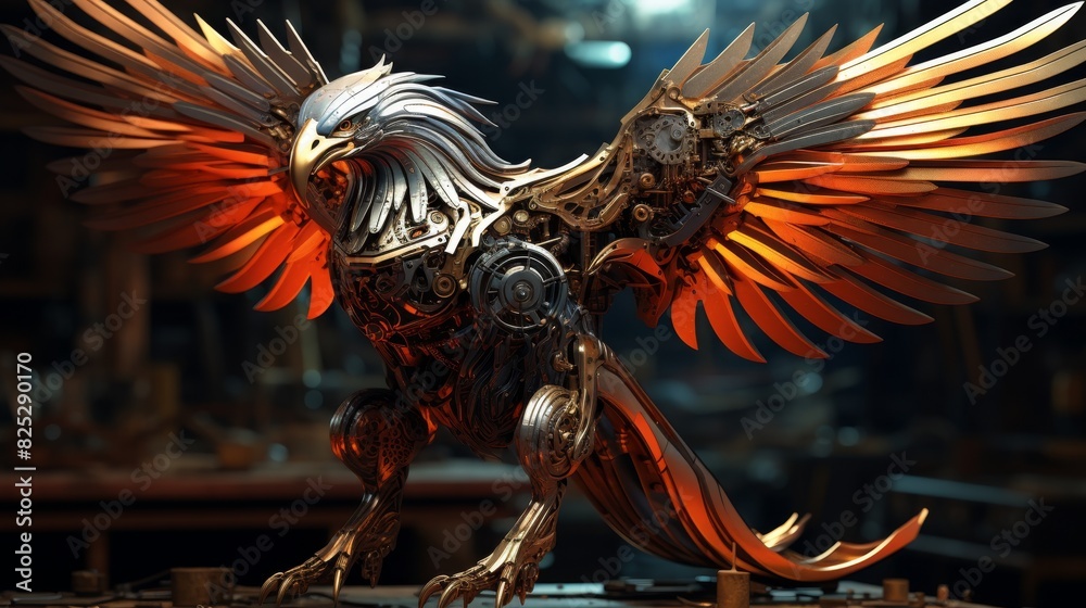 Mythical mechatronics featuring a phoenix reborn in steel and sparks ...