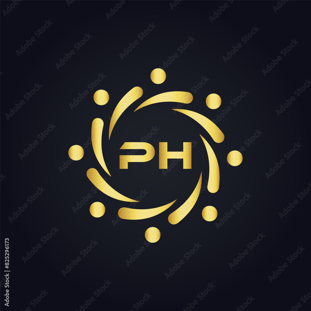 PH logo. P H design. White PH letter. PH, P H letter logo design. P H ...