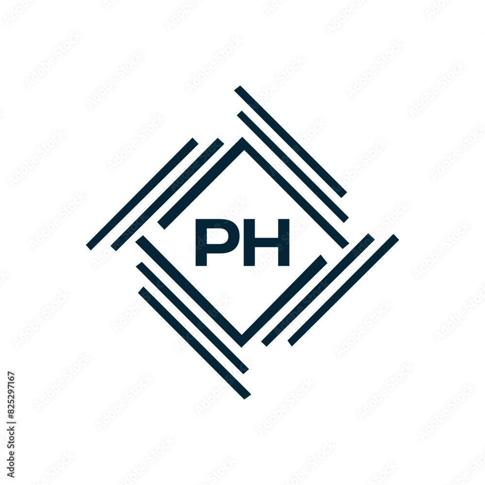 PH logo. P H design. White PH letter. PH, P H letter logo design. P H ...