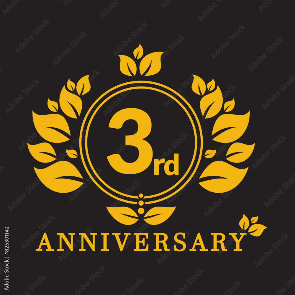 3 year anniversary vector banner template. 3 years Anniversary logo ...