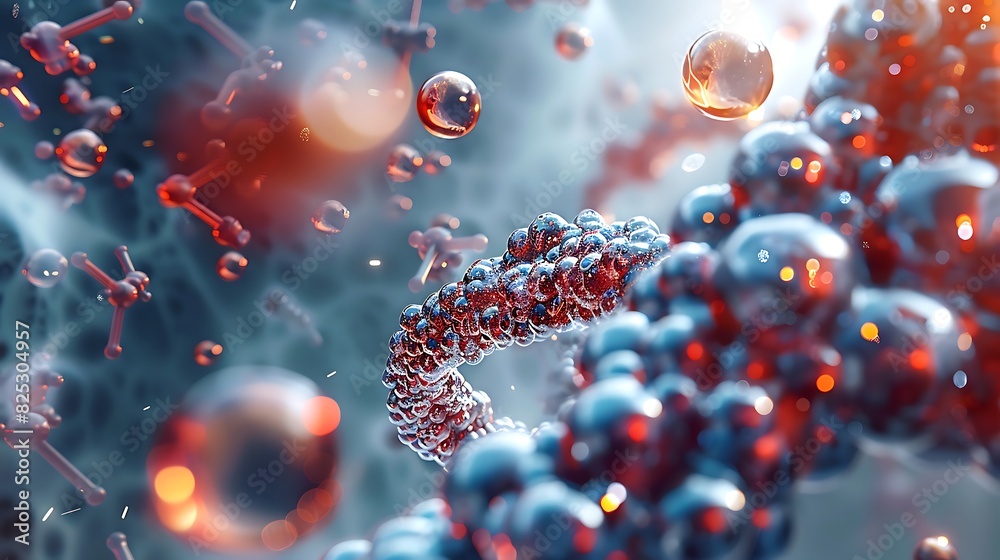 visually captivating 3D scene of insulin molecules actively engaging ...