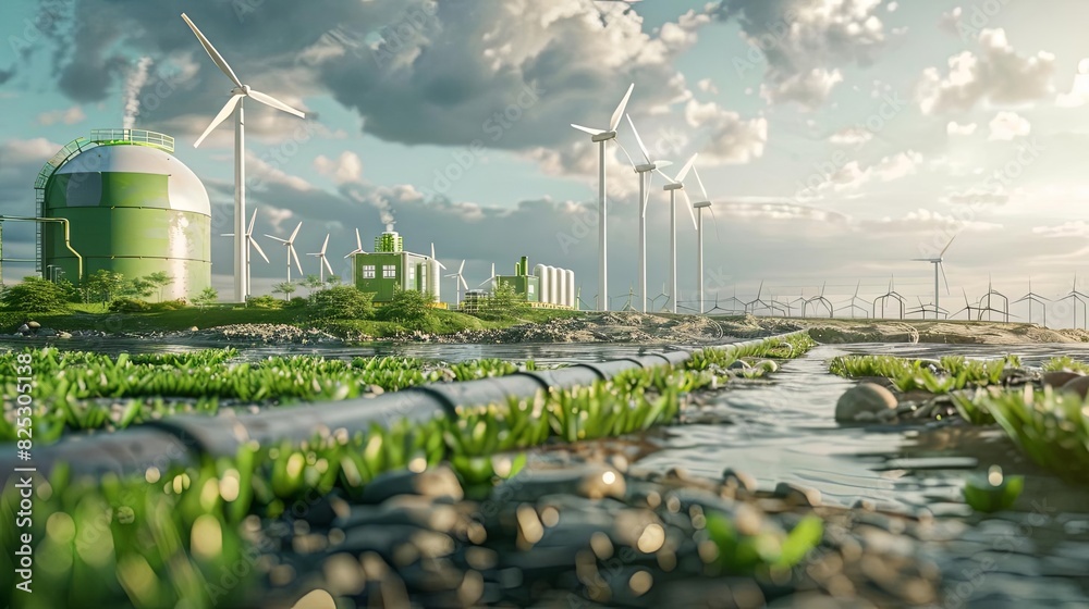 green hydrogen production with wind turbines and pipeline renewable ...