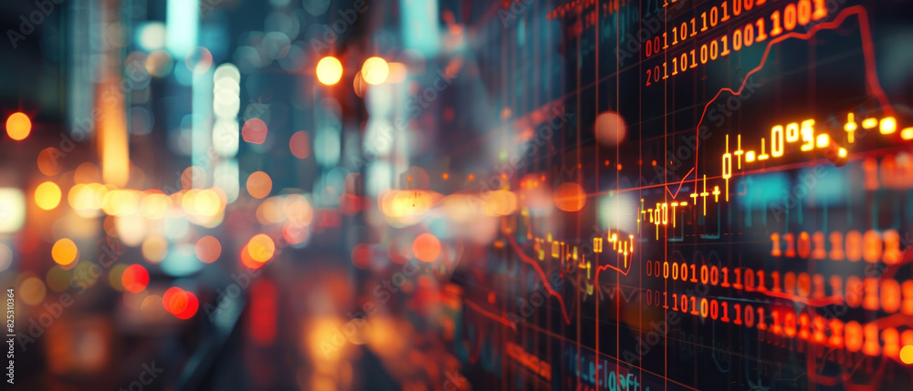 Stock Market Chart and Currency Exchange - A softly blurred image ...
