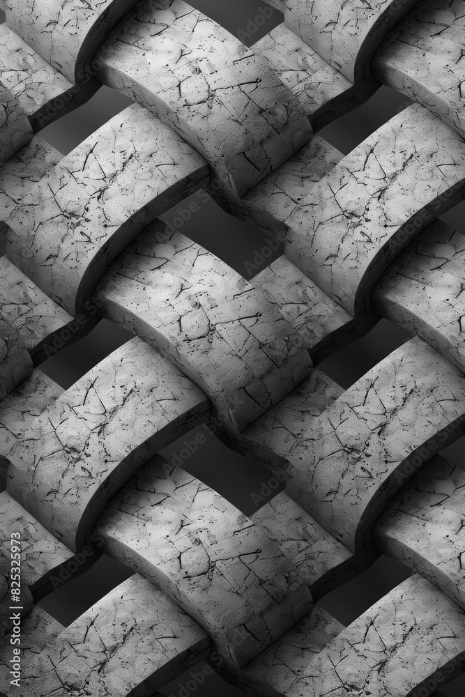 Minimalist isometric design with interlocking parallelograms creating a ...