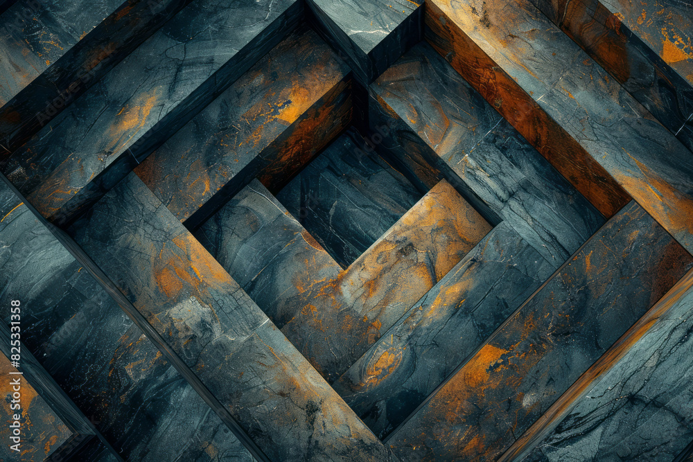 Abstract isometric background with staggered diagonal lines forming a ...